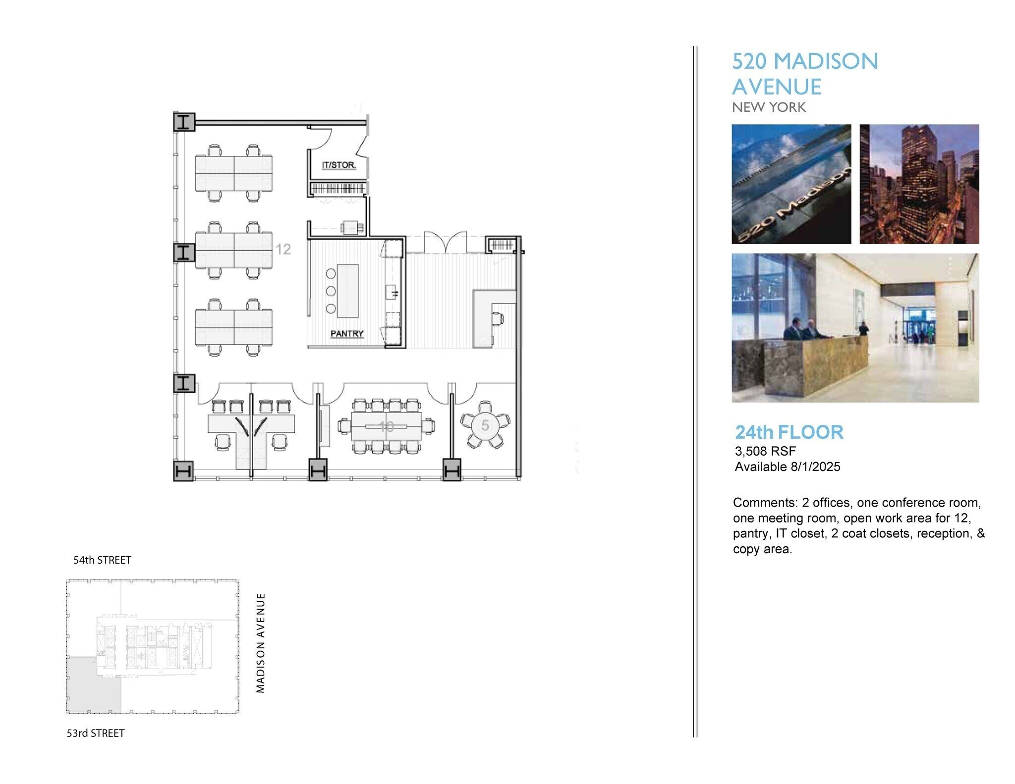 520 Madison Avenue | 3,508 RSF (Direct Lease) | Noah & Co